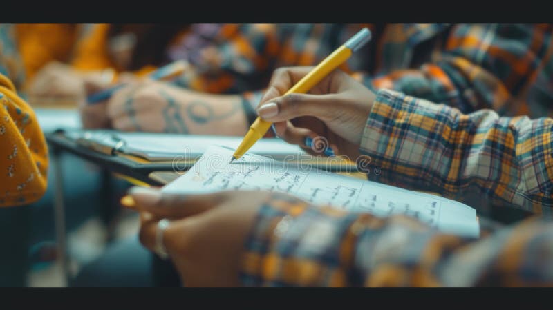 Student is Writing an Exam in a Classroom Setting.. AI Generated Stock ...