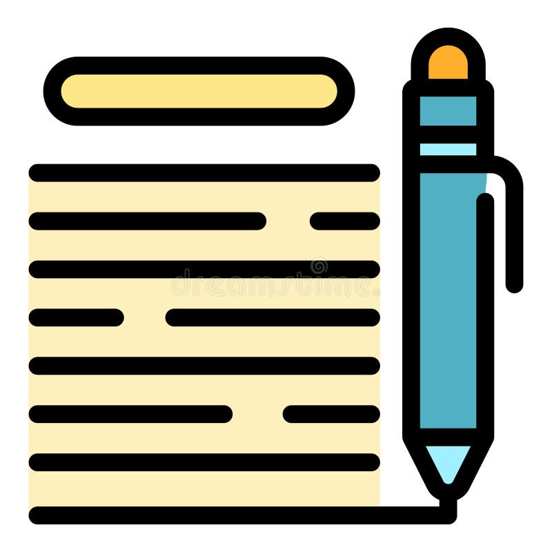Student Writing Icon Color Outline Vector Stock Vector - Illustration ...