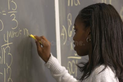 Student Writing Math Problem on Chalkborad Stock Image - Image of ...
