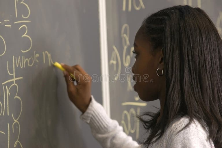 Student Writing Math Problem on Chalkborad Stock Image - Image of ...