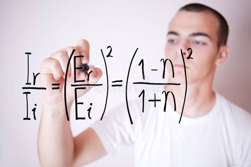 Writing Complicated Math Equation on Virtual Board Stock Image - Image ...