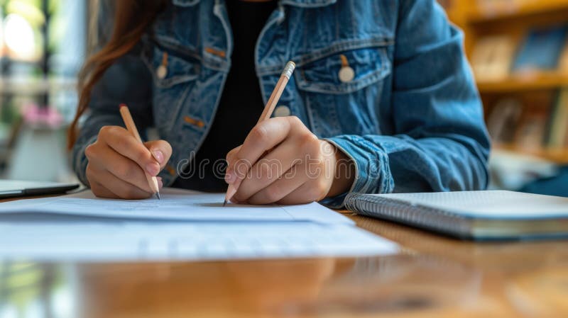 The Student Writing Notes.AI Generated Image Stock Photo - Image of ...