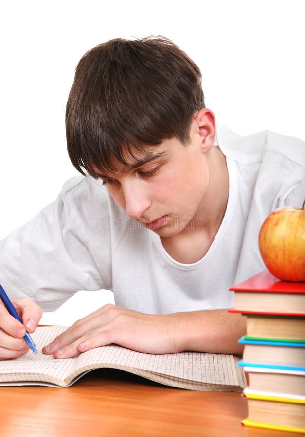 Student writing stock photo. Image of handsome, shirt - 36222374