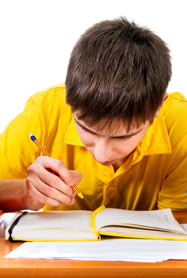 Student is writing stock image. Image of attractive - 117551615