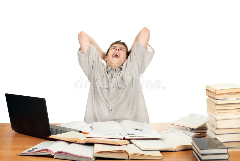 Student Yawning stock photo. Image of male, break, open - 28115876