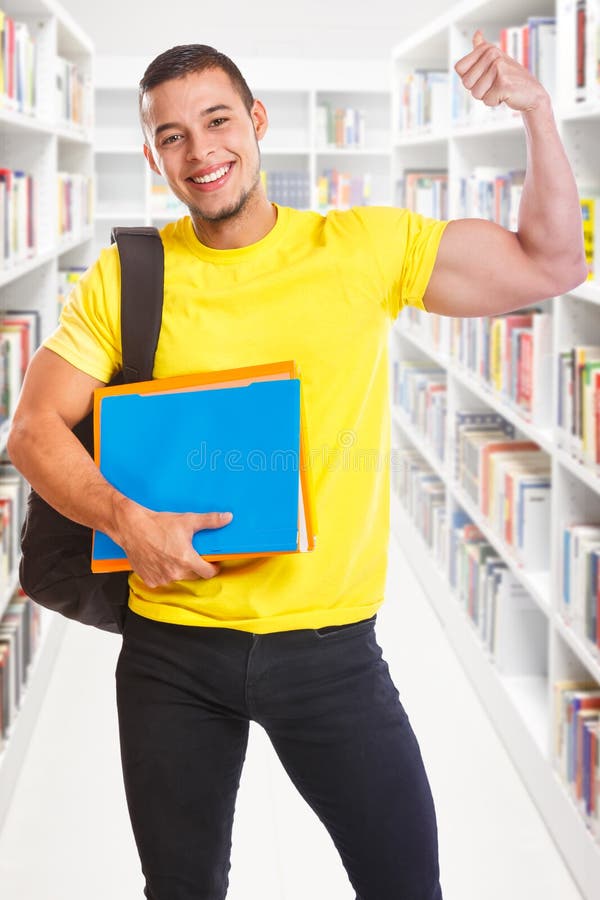 Student Young Man Success Successful Portrait Format Strong Power ...