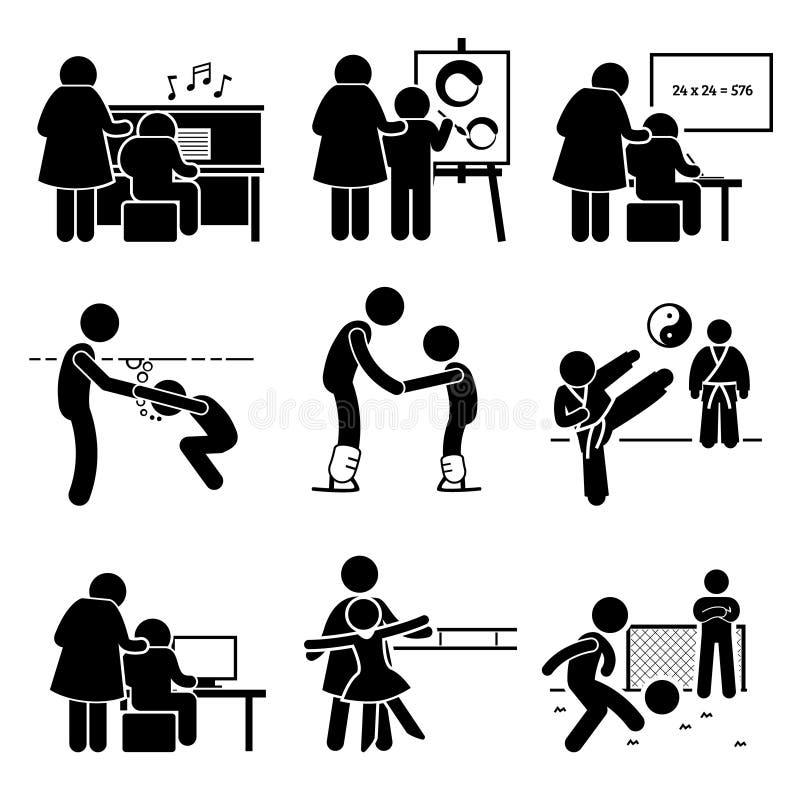 Studenten-Learning Various Knowledge-Piktogramm Clipart Vektor ...