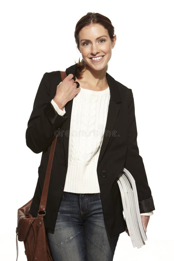 Studentessa Di College Pronta Per La Scuola Immagine Stock - Immagine ...