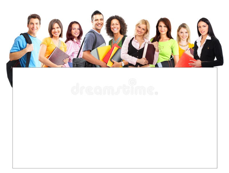 Students stock image. Image of admission, large, placard - 11388105