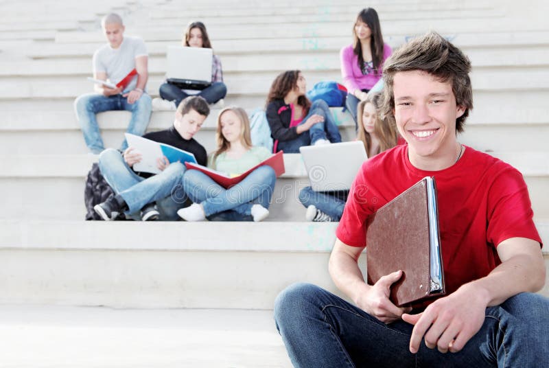 Students stock photo. Image of chilling, sitting, happy - 13921452