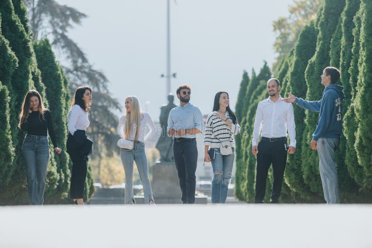 Students Achieving Goals Together in a Park Stock Image - Image of ...