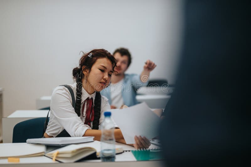 Students Engaged Classroom Activities Professor Assistance Stock Photos ...