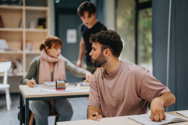 Students Actively Engaged in Modern Classroom Stock Image - Image of ...