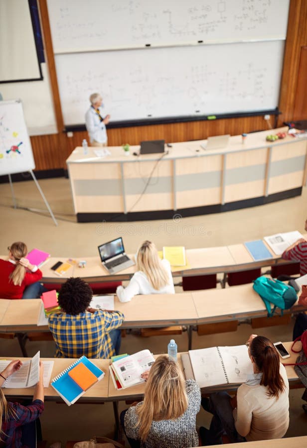 Students in Amphitheater on Lecture, Top View Stock Photo - Image of ...