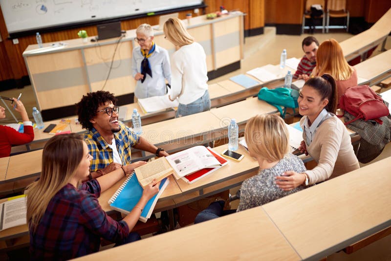 Students in Amphitheater, Top View Stock Photo - Image of professor ...