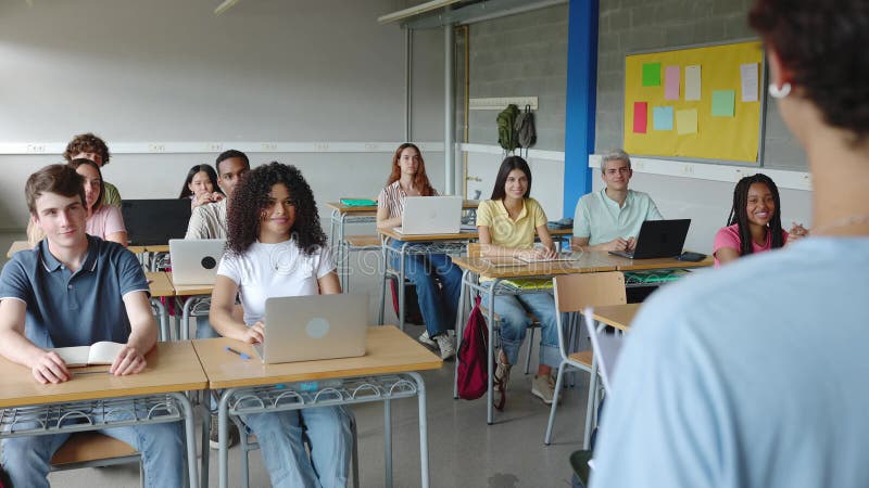 Students Applauding To Their Classmate after Giving a Presentation in ...
