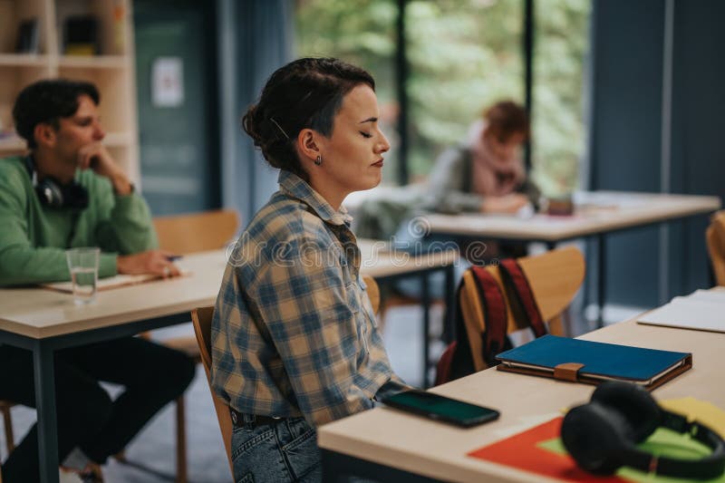 Students Attending Cozy Classroom Focus Concentration Stock Photos ...