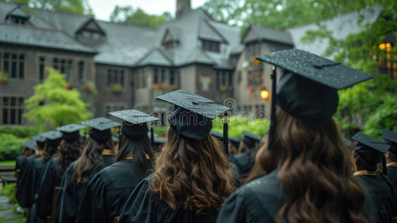 Students Attending Graduation Ceremony at Prestigious Historic ...