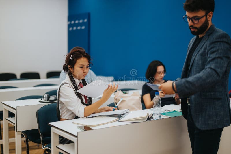 Students Attentively Participating during a University Classroom Session Stock Photo - Image of ...