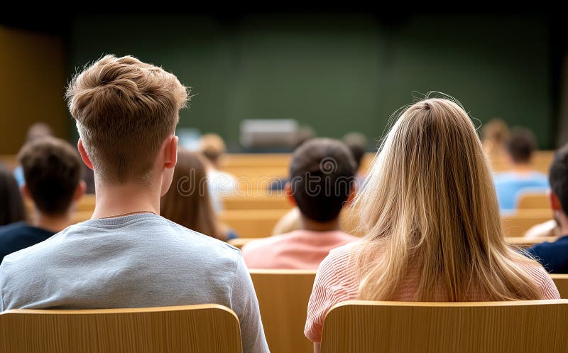 Students in Audience Focused on Presentation in Classroom Setting ...