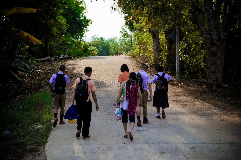 Students Back Home Kanchanaburi, Thailand, Asia Editorial Photo - Image ...