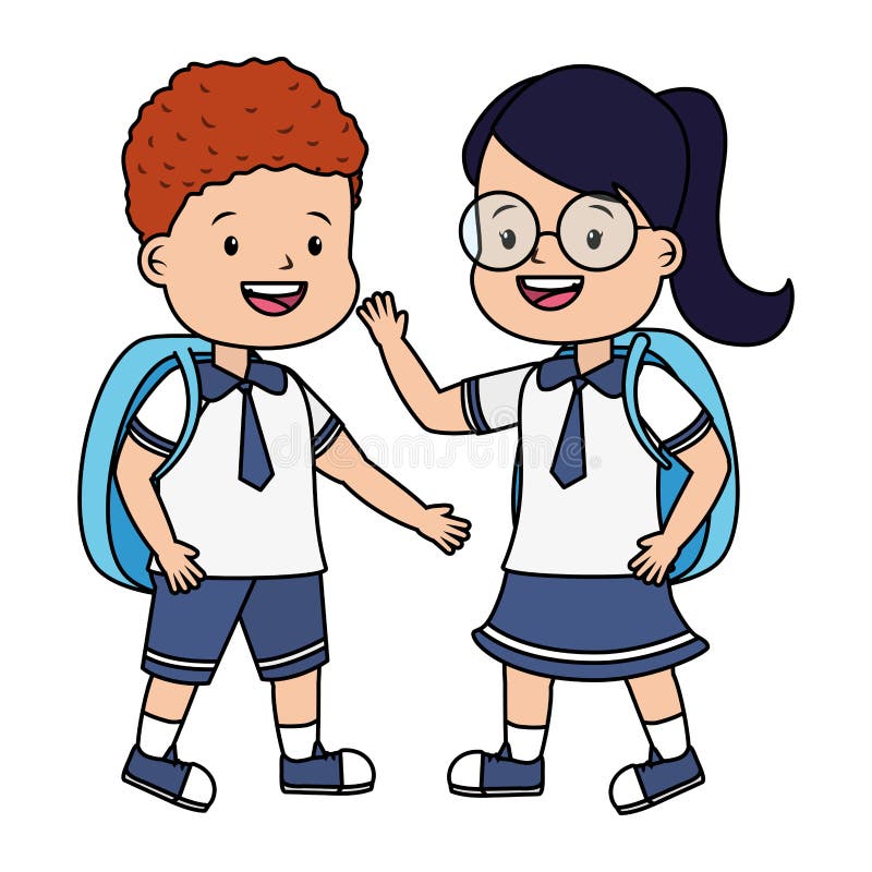 Students with Backpack Back To School Stock Illustration - Illustration ...