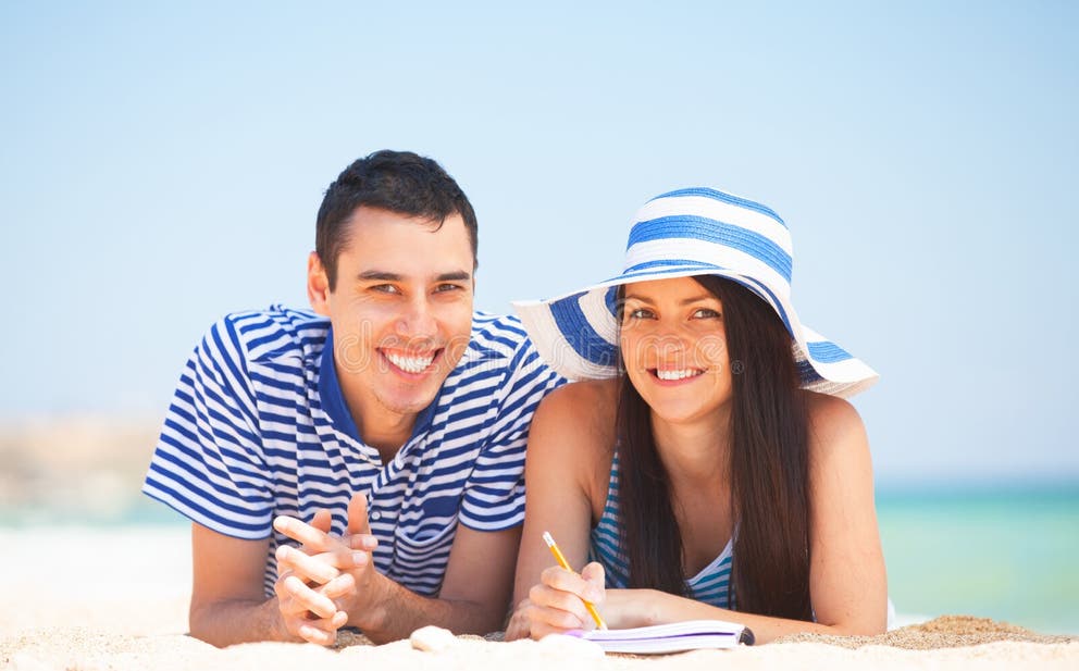Students on the beach stock photo. Image of blue, lifestyle - 40571852