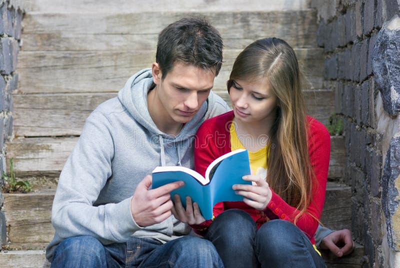 Students with book stock photo. Image of caucasian, casual - 19167980