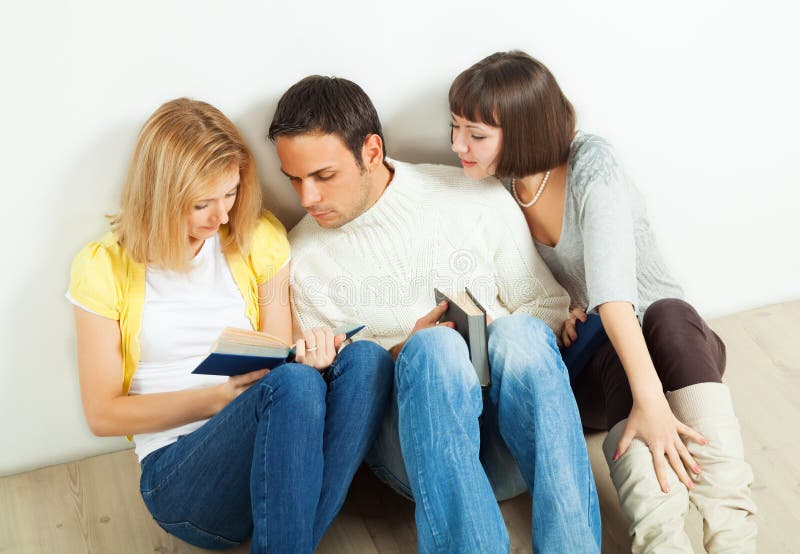 Students with books stock image. Image of female, people - 12374065