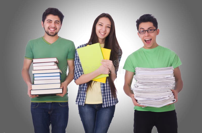 Students with books stock image. Image of learn, education - 46611181