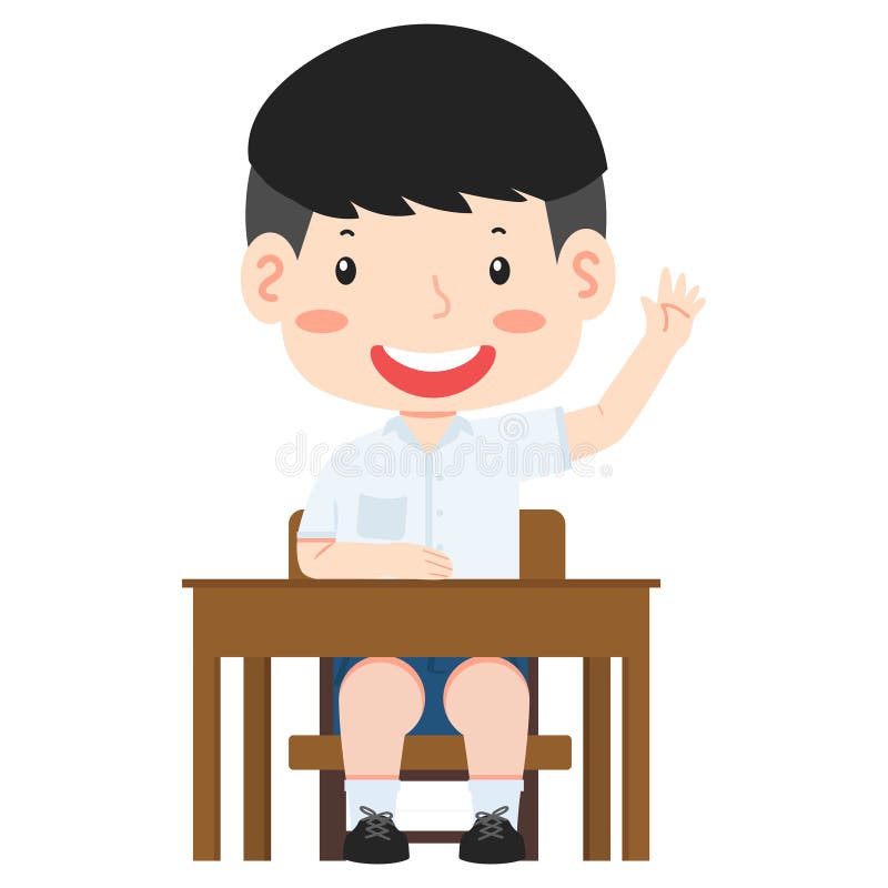 Cute Boy Raising Hand Class Stock Illustrations – 155 Cute Boy Raising ...