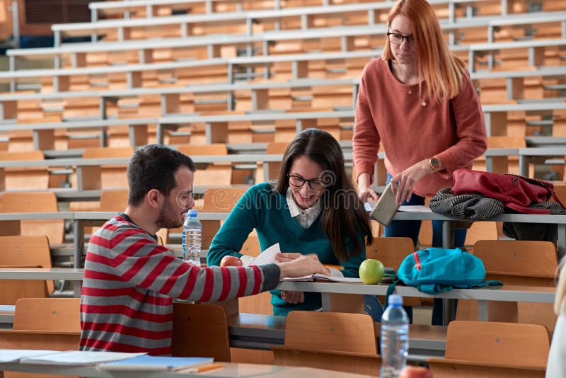 Students at a Break Talking about the Lesson Stock Photo - Image of ...