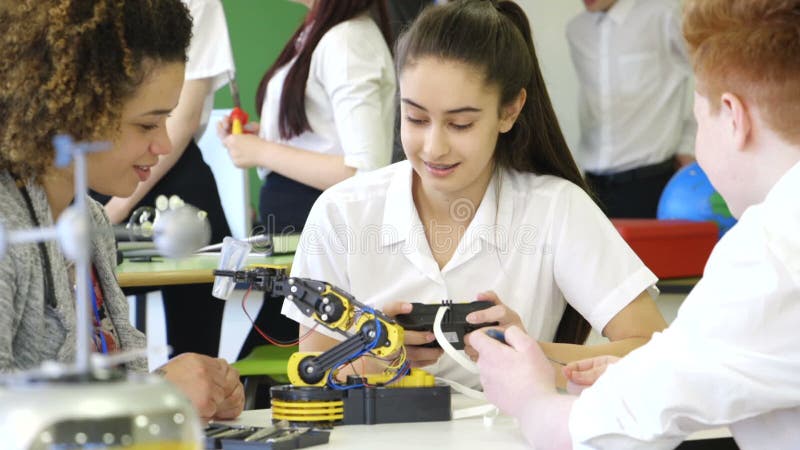Students Building a Robotic Arm Stock Footage - Video of concentration ...