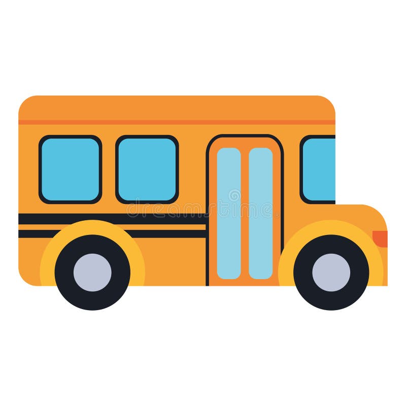 Students bus isolated icon stock vector. Illustration of icon - 290993406