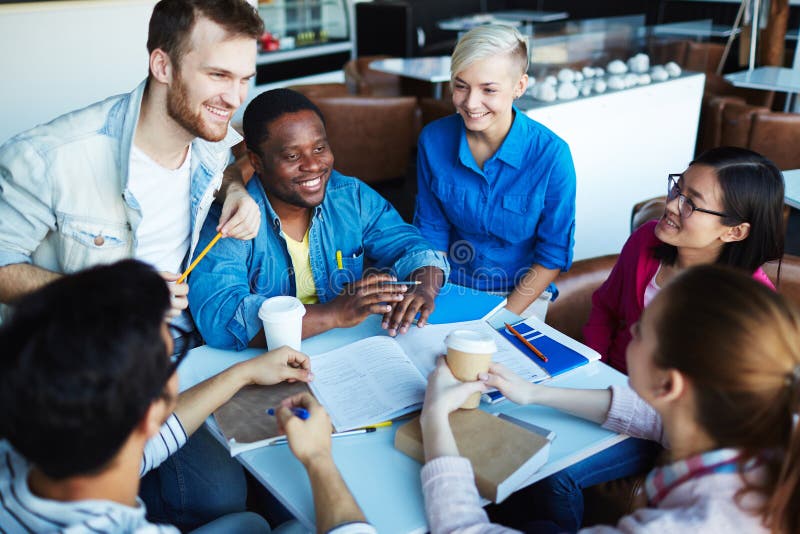 Students in the cafe stock image. Image of colleague, caucasian - 3148805