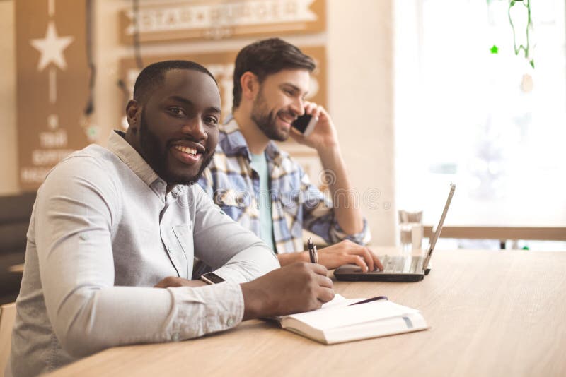 Students in the Cafe Study Together Education Concept Stock Photo ...