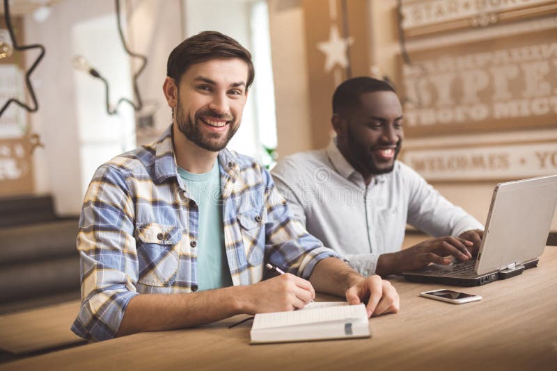 Students in the Cafe Study Together Education Concept Stock Photo ...