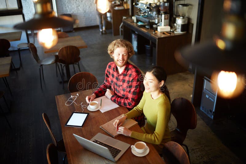 Students in the cafe stock image. Image of colleague, caucasian - 3148805