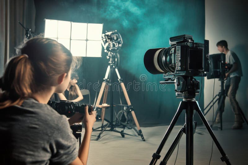 Students Capturing Creative Shots in a Photography Studio during a ...