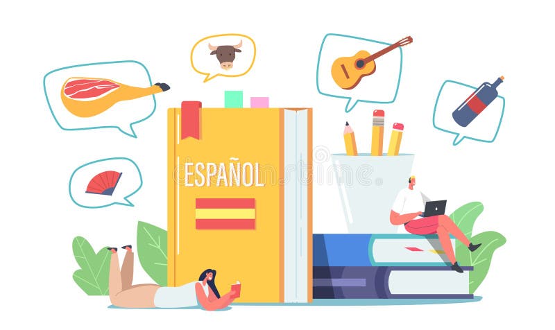 Learning Spanish class stock illustration. Illustration of elementary ...