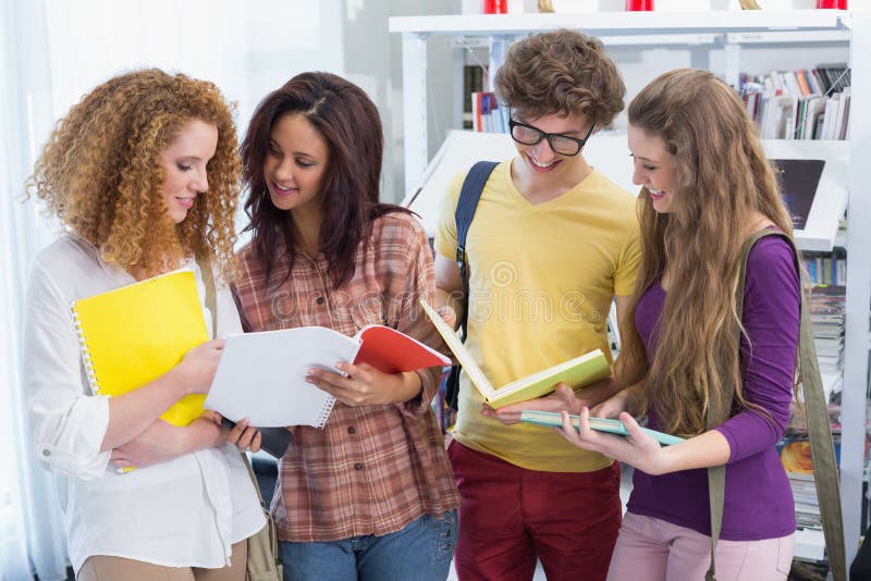 Students Chatting in between Classes Stock Image - Image of four ...
