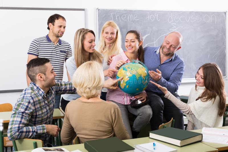 Students Chatting at Training Session for Employees during Break Stock ...