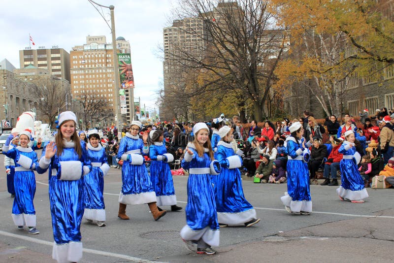 Students at Christmas Parade in Toronto Editorial Photography - Image ...