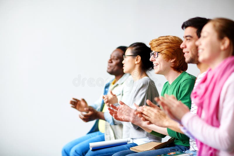 Students Clapping Hands after Speech Stock Image - Image of woman ...