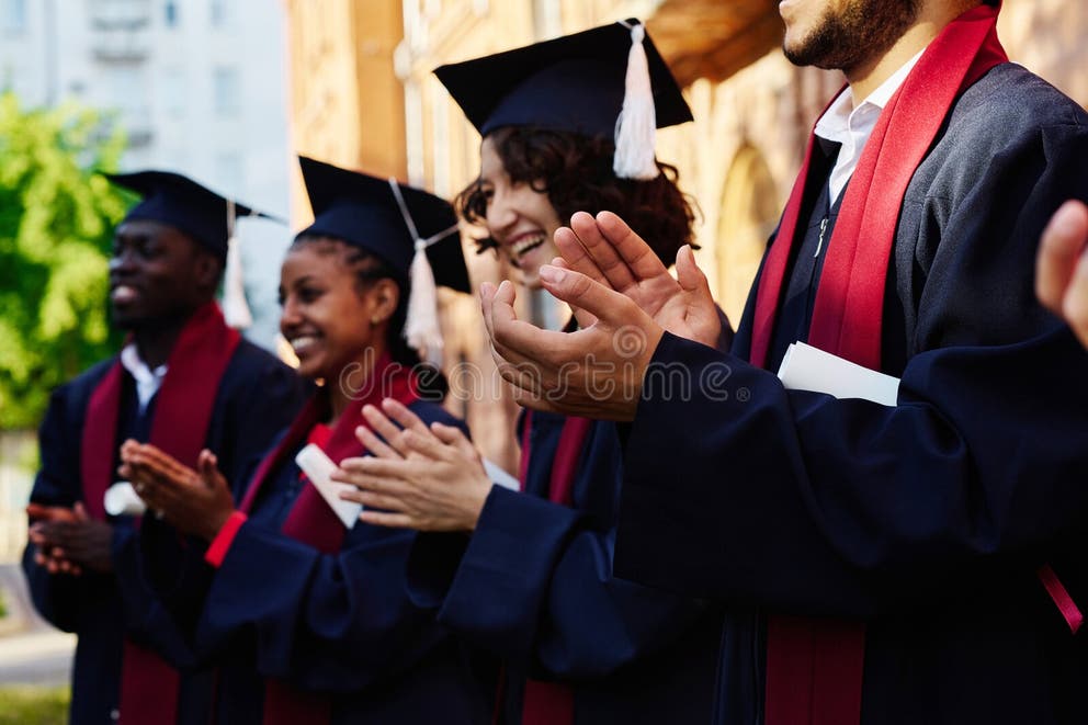 Students Clapping Hands after Speech Stock Image - Image of woman ...