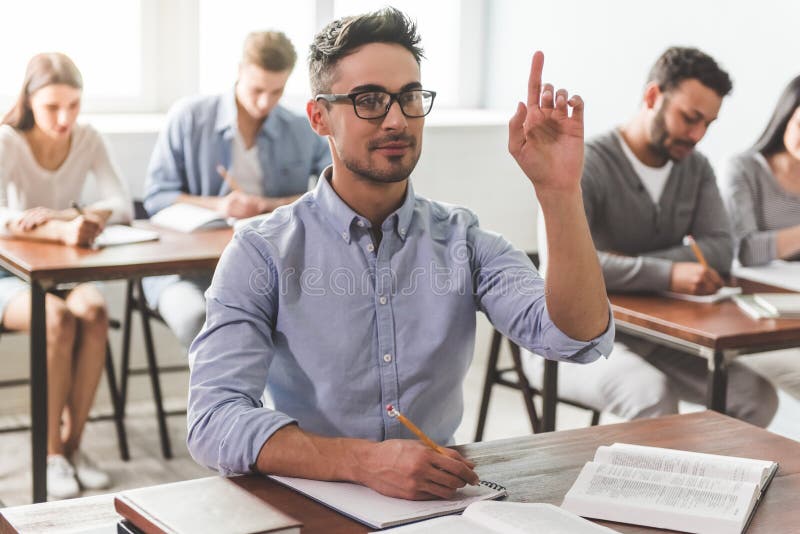 Students during the class stock image. Image of desk - 87473421