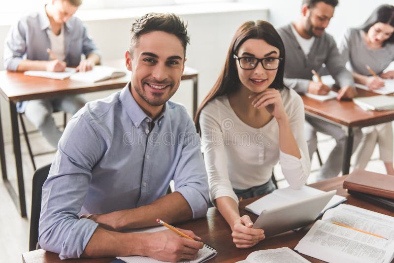 Students during the class stock image. Image of friends - 87473403