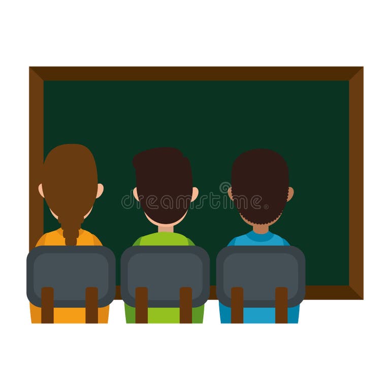 Students Class with Chalkboard Stock Illustration - Illustration of ...
