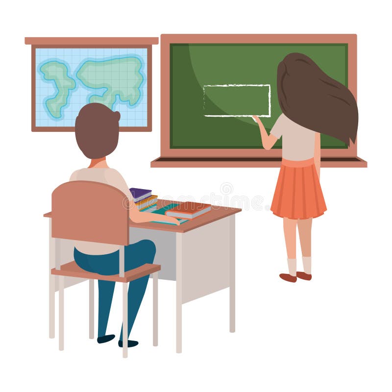 Students in the Classroom Avatar Character Stock Vector - Illustration ...