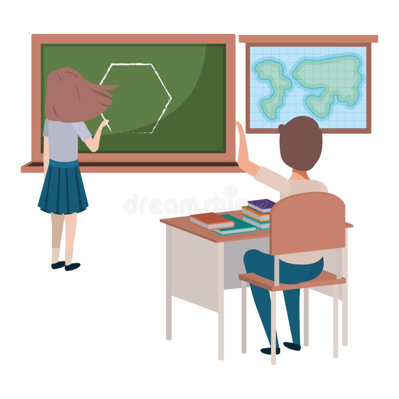 Students in the Classroom Avatar Character Stock Vector - Illustration ...